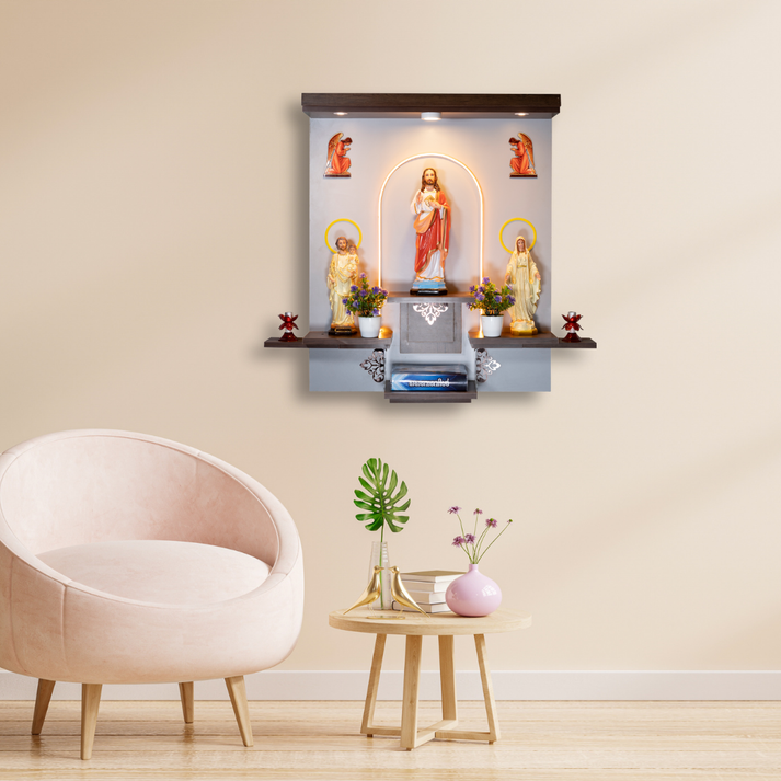Christian Decor | Home Prayer Unit , Mary and Joseph Statue | Neon Wal ...
